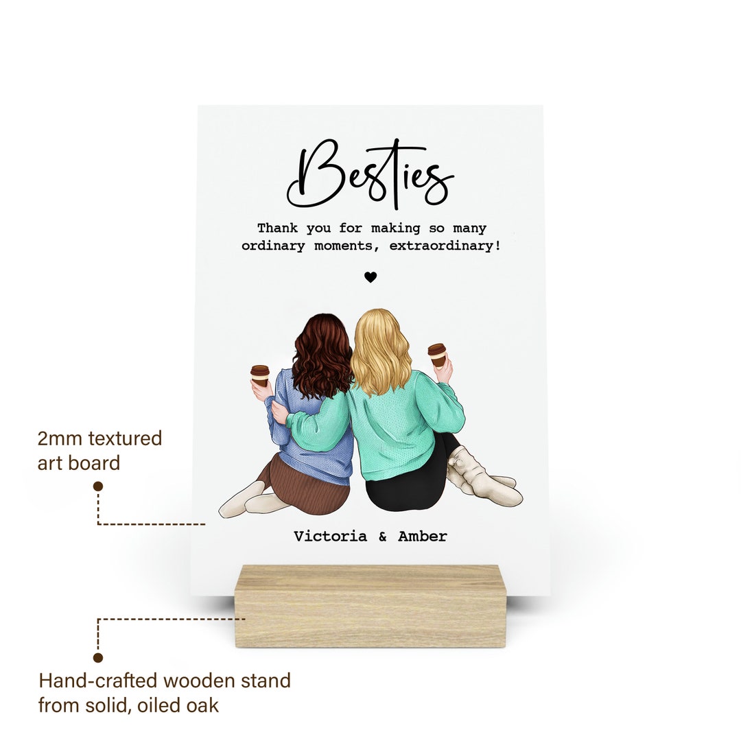 Personalized Wooden Print Display Block Best Friend Portrait Wooden ...