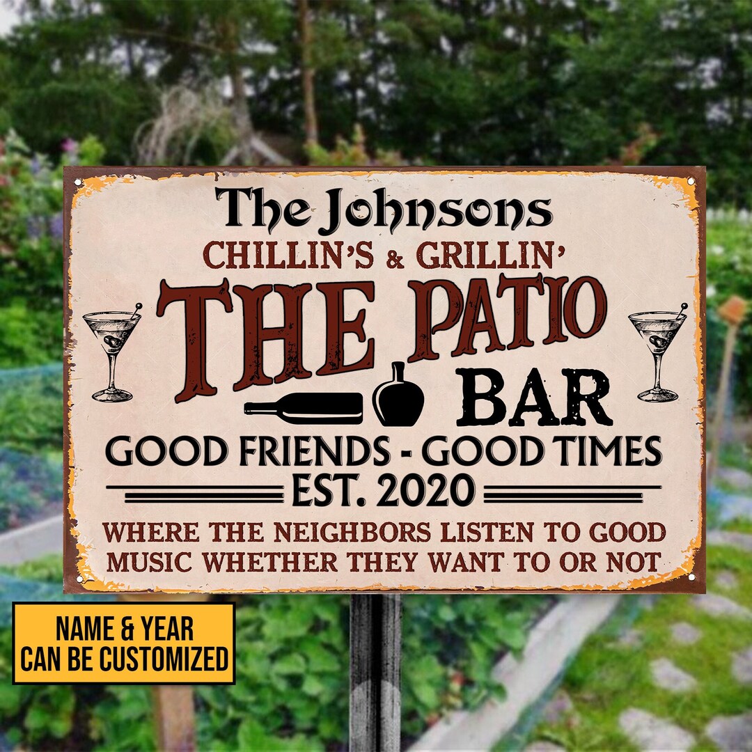 Welcome to the Patio Personalized Patio Welcome Grillin and Chillin ...