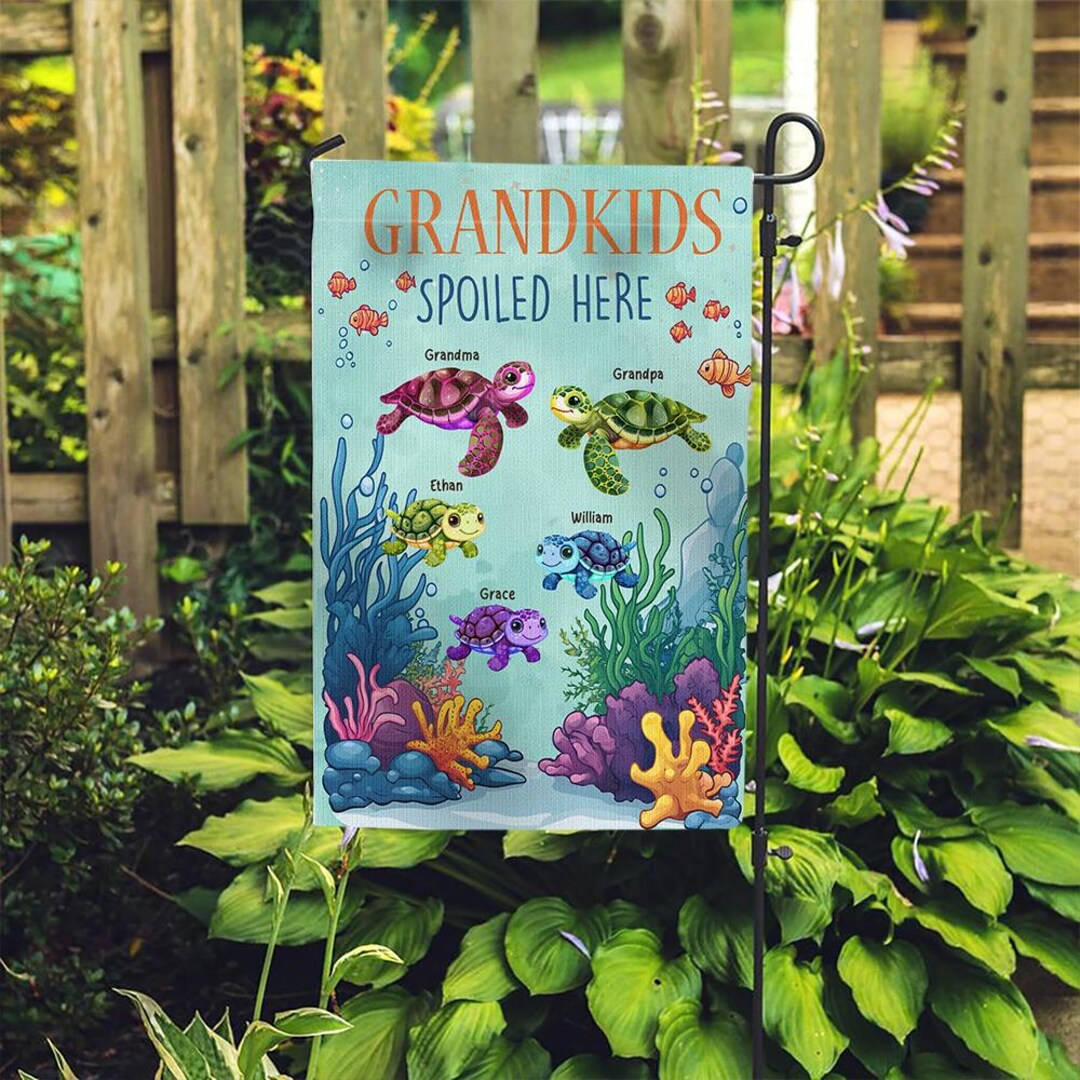 Grandma Little Turtles Garden Flag • Garden Decoration • Personalized ...