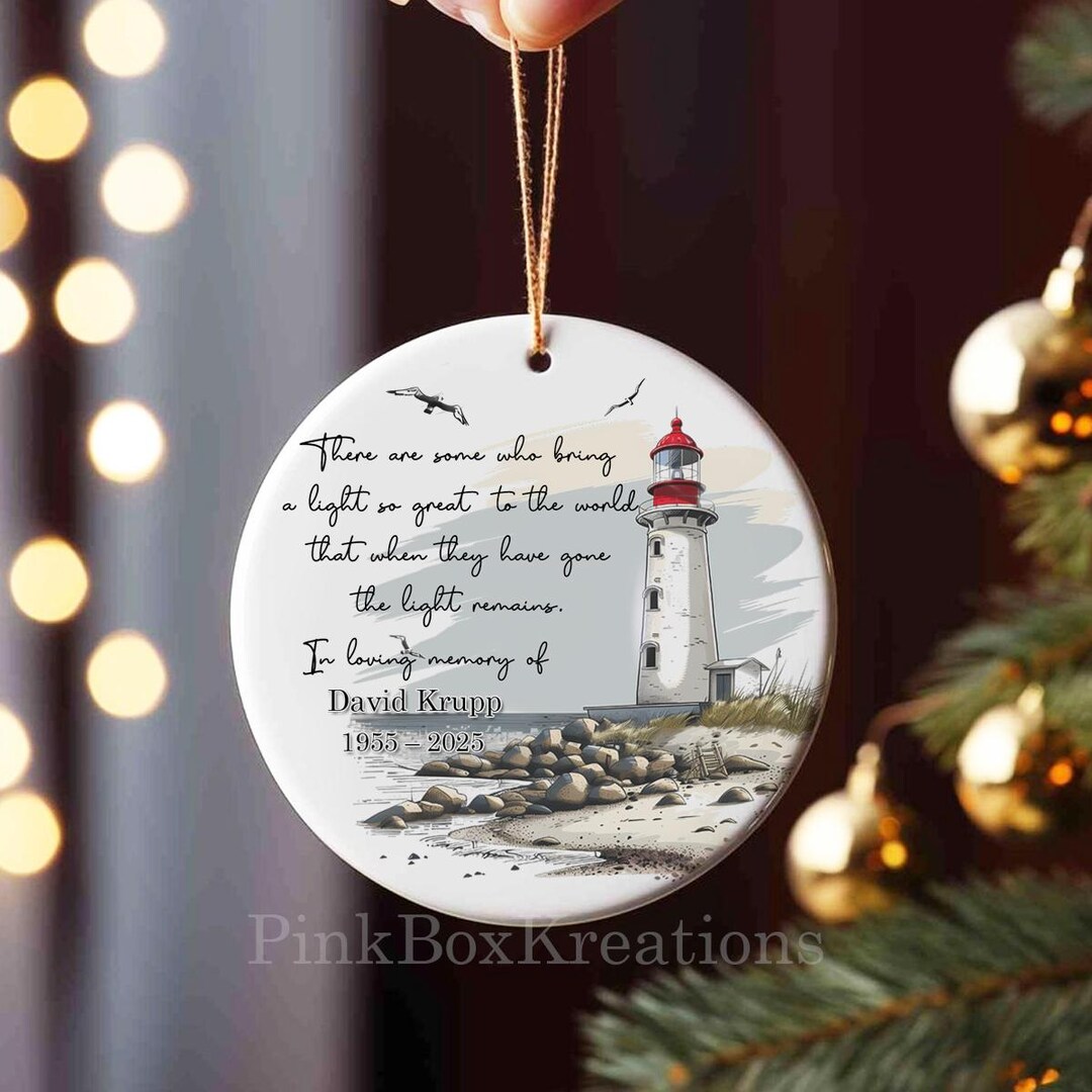 Lighthouse Memorial Ornament • Personalized Remembrance Gift • in ...