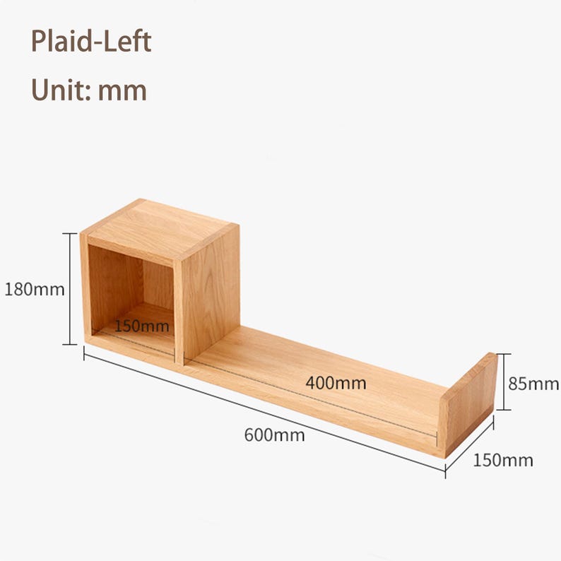 Solid Wood Wall Mounted Bookshelf, Lattice Styled Shelves, Oak Wall ...