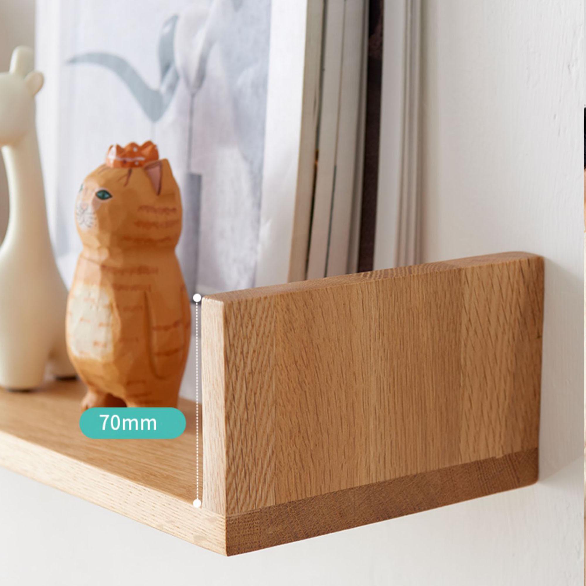 Solid Wood Wall Mounted Bookshelf, Lattice Styled Shelves, Oak Wall ...