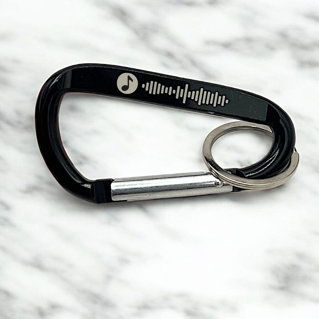 Custom Engraved Carabiner Keychain – Personalized With Spotify Music ...