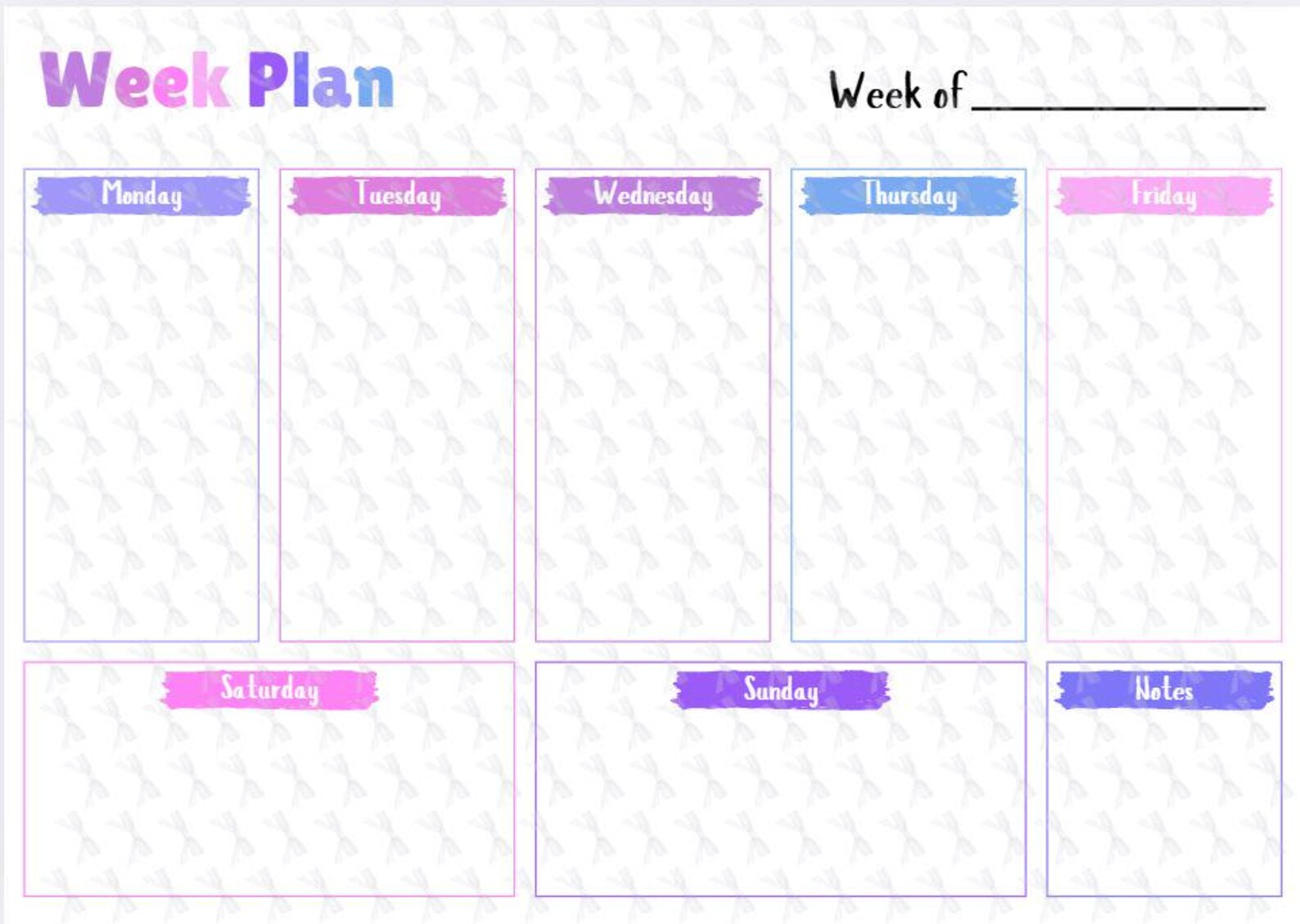 Weekly Planner Schedule Printable Daily Breakout Instant Download ...