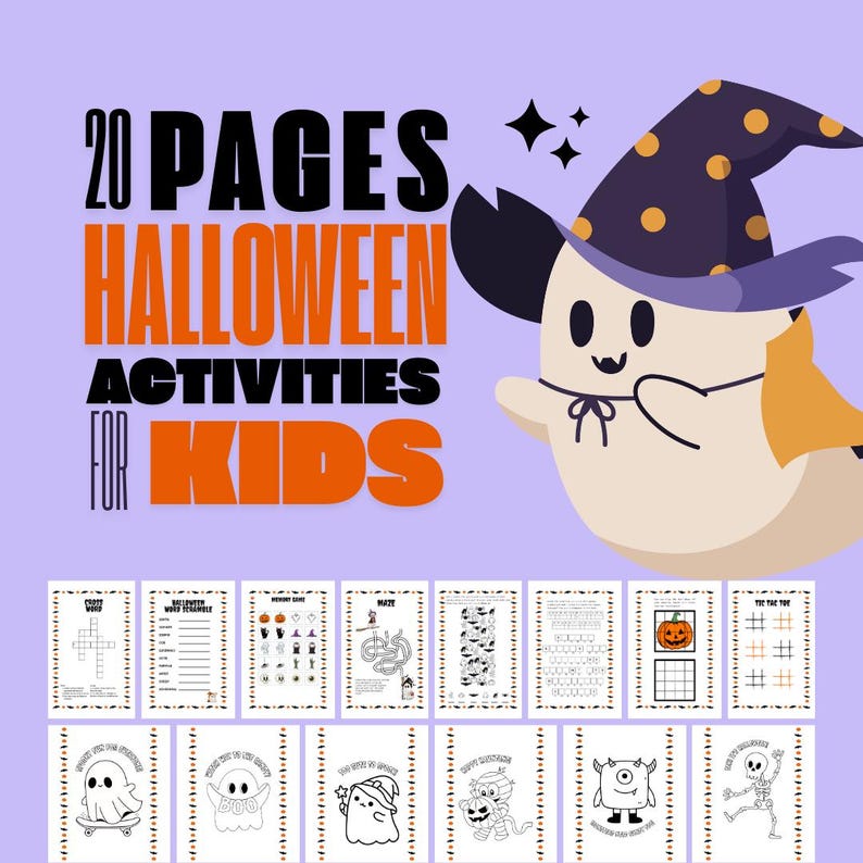 20 Pages of Halloween Activities Bundle for Children - Etsy