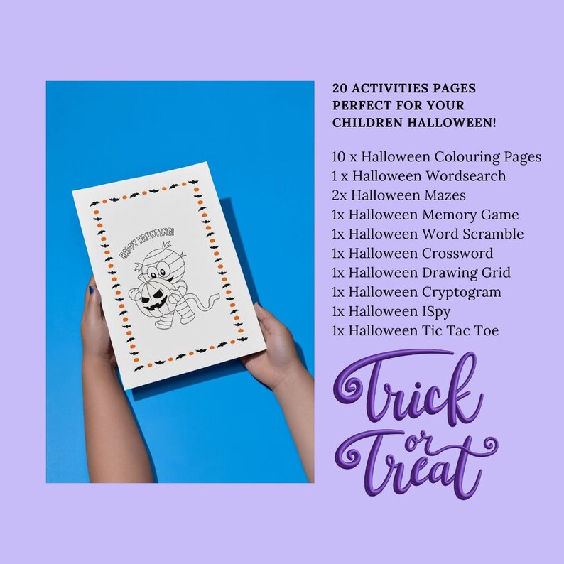 20 Pages of Halloween Activities Bundle for Children - Etsy