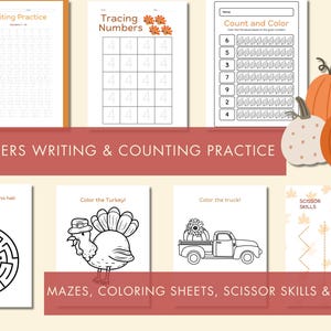 Thanksgiving Preschool Workbook, Holiday Busy Book for Toddlers - Etsy