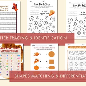 Thanksgiving Preschool Workbook, Holiday Busy Book for Toddlers - Etsy