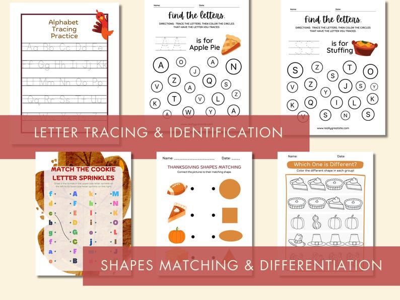 Thanksgiving Preschool Workbook, Holiday Busy Book for Toddlers - Etsy