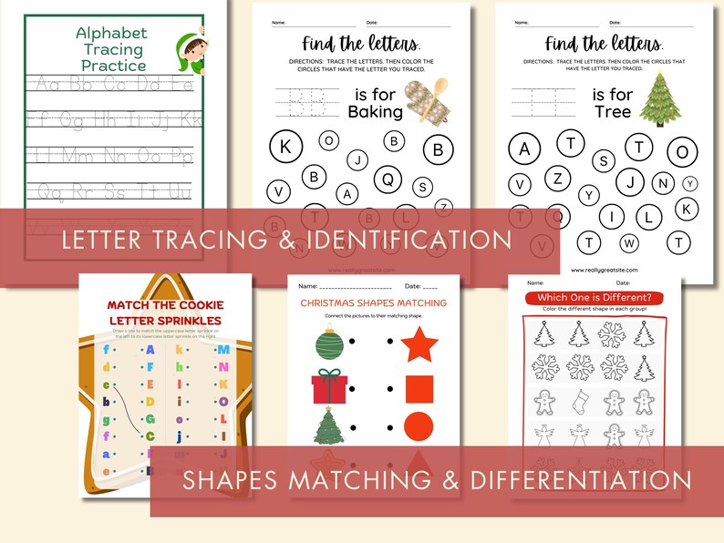 Preschool Christmas Busy Book, Kids Holiday Activity Workbook - Etsy