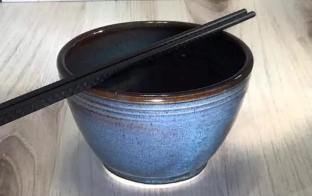Handmade Pottery Noodle Bowl--twilight--ceramic 2-cup Rice Bowl--ready ...