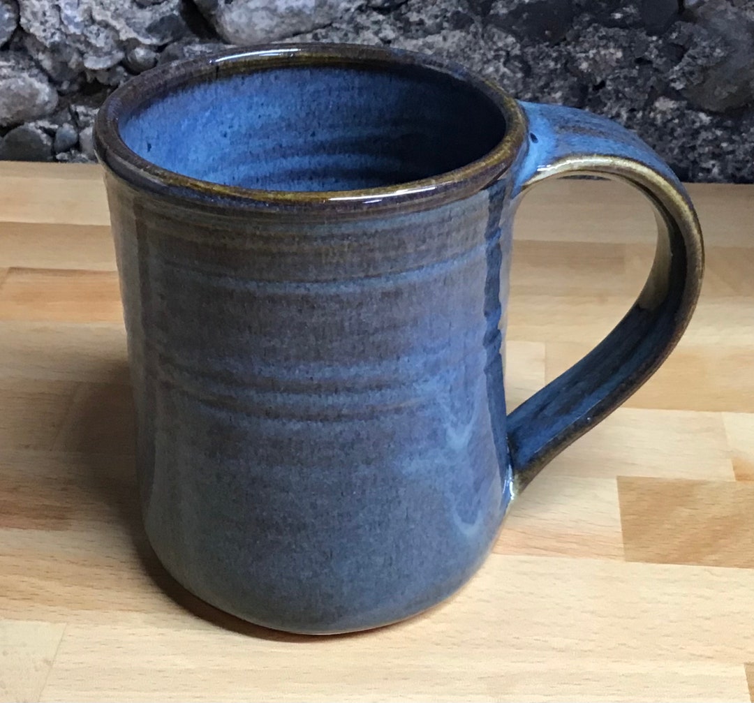 Handmade Pottery Mug--twilight Blue--stoneware Coffee Cup-large 14 Oz ...