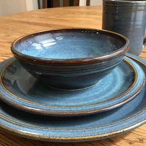 Single 3-piece Place Setting-handmade Pottery Dinnerware-dinner Plate ...