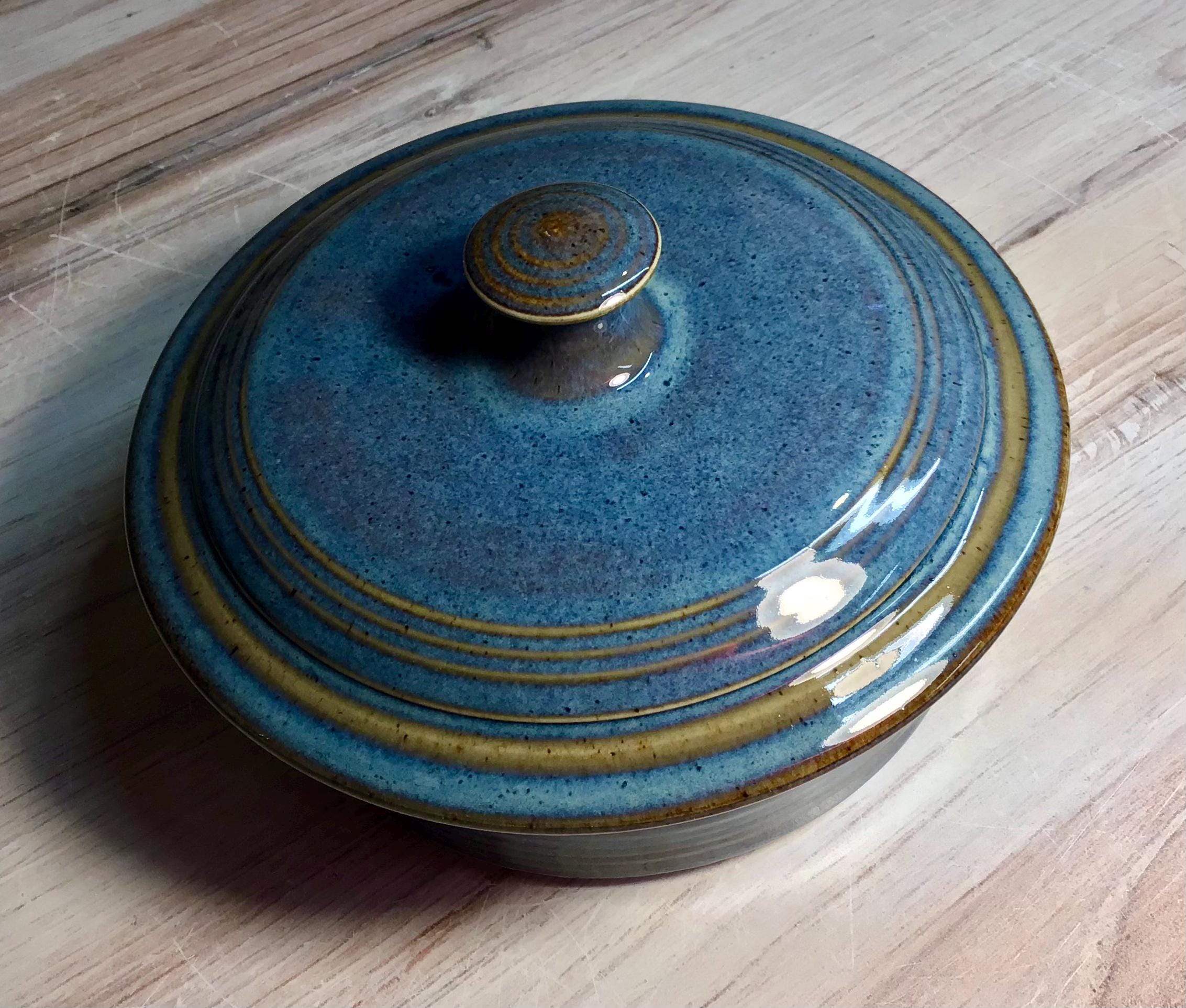 Handmade Stoneware Butter Dish With Lid-twilight-ceramic Lidded Dish ...