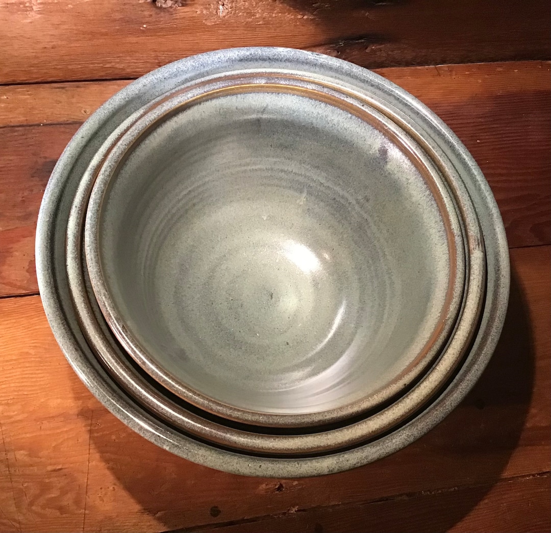 Set of 3 Nesting Bowls-handmade Pottery Mixing Sethand Thrown Ceramic ...