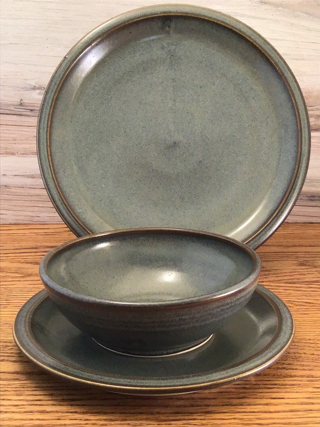 Set of Four 3-piece Place Setting-handmade Pottery Dinnerware-four Each ...