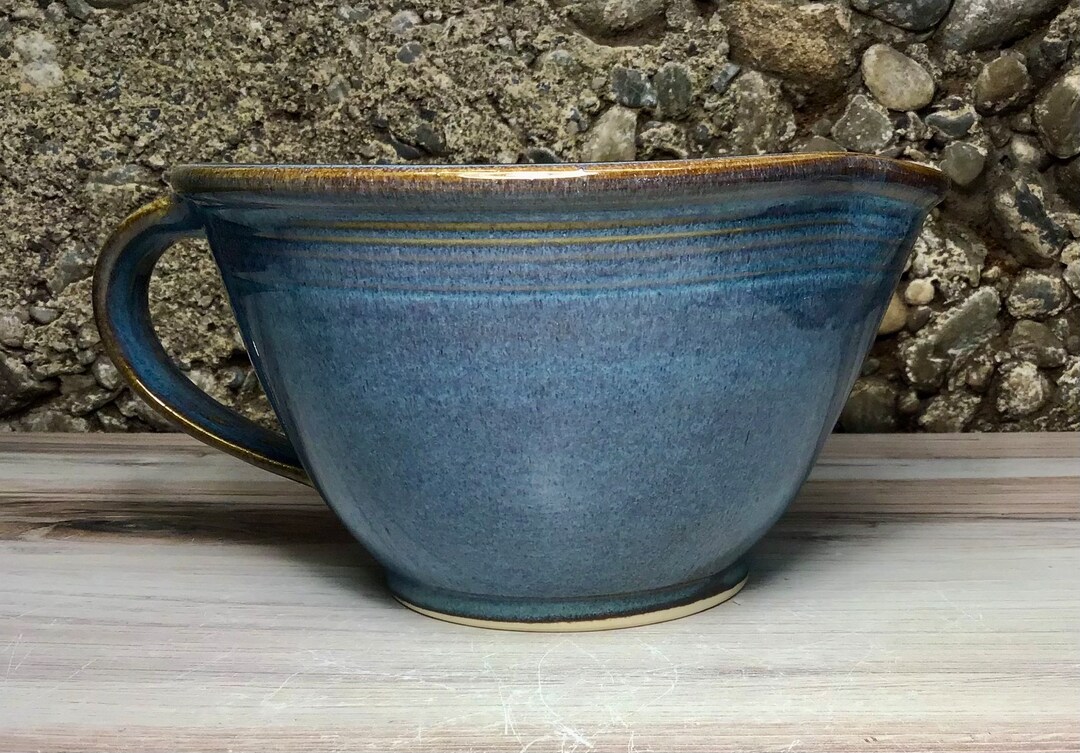 Handmade Pottery Handled Mixing Bowl--twilight--ceramic Mixing Bowl ...