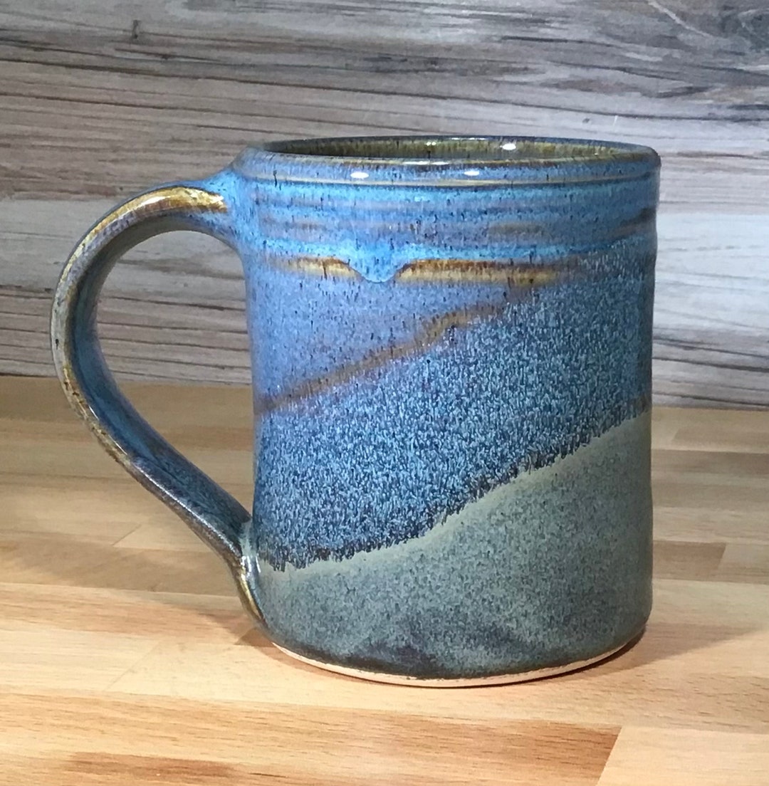 Handmade Stoneware Mug-slate/twilight Glaze-14 Oz Handcrafted Pottery Mug--ceramic Coffee Cup - Etsy