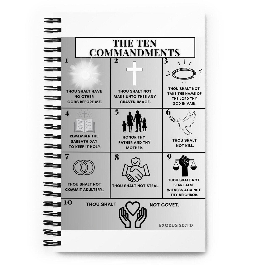 The Ten Commandments Inspirational Notebook Faith-based Journal for ...