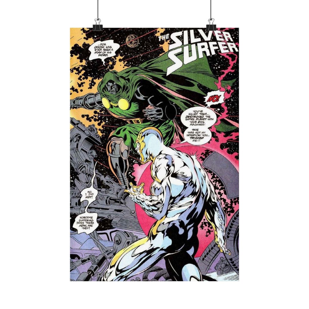 Silver Surfer Poster, Matte Vertical Wall Art, Room Decor, Comic Book ...