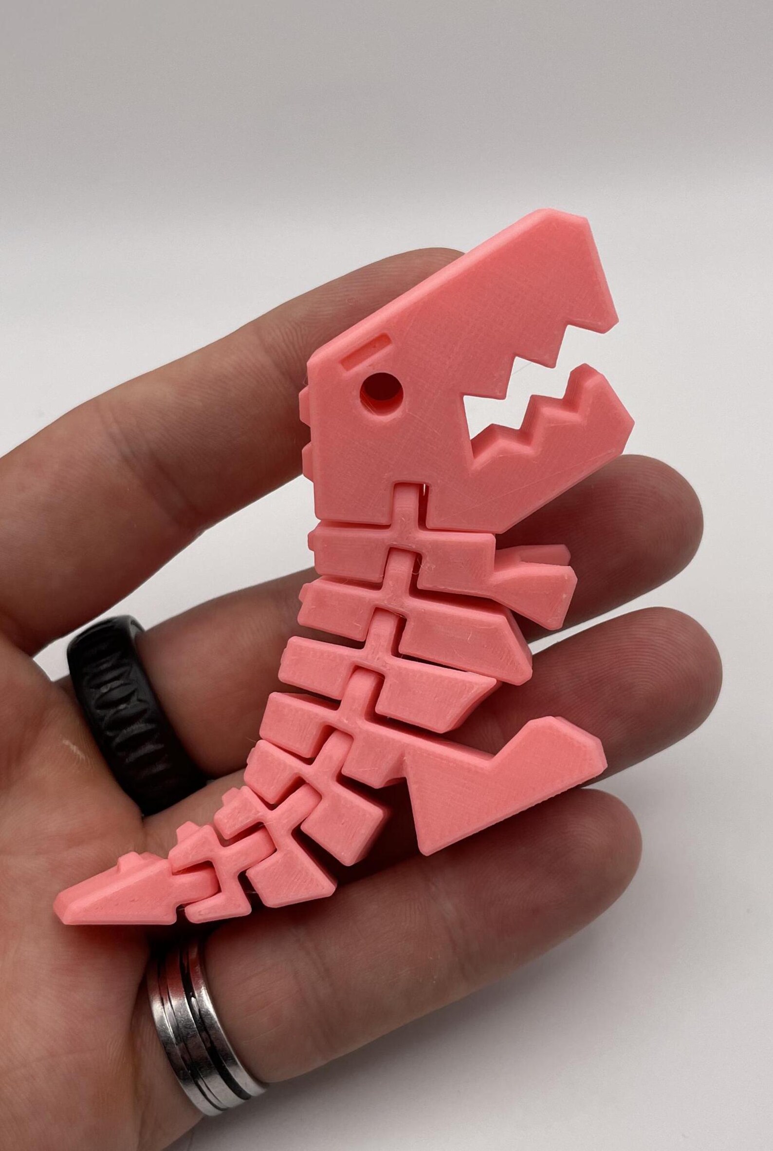 3D Printed T-rex Fidget – Articulated Dinosaur Sensory Toy for Stress ...
