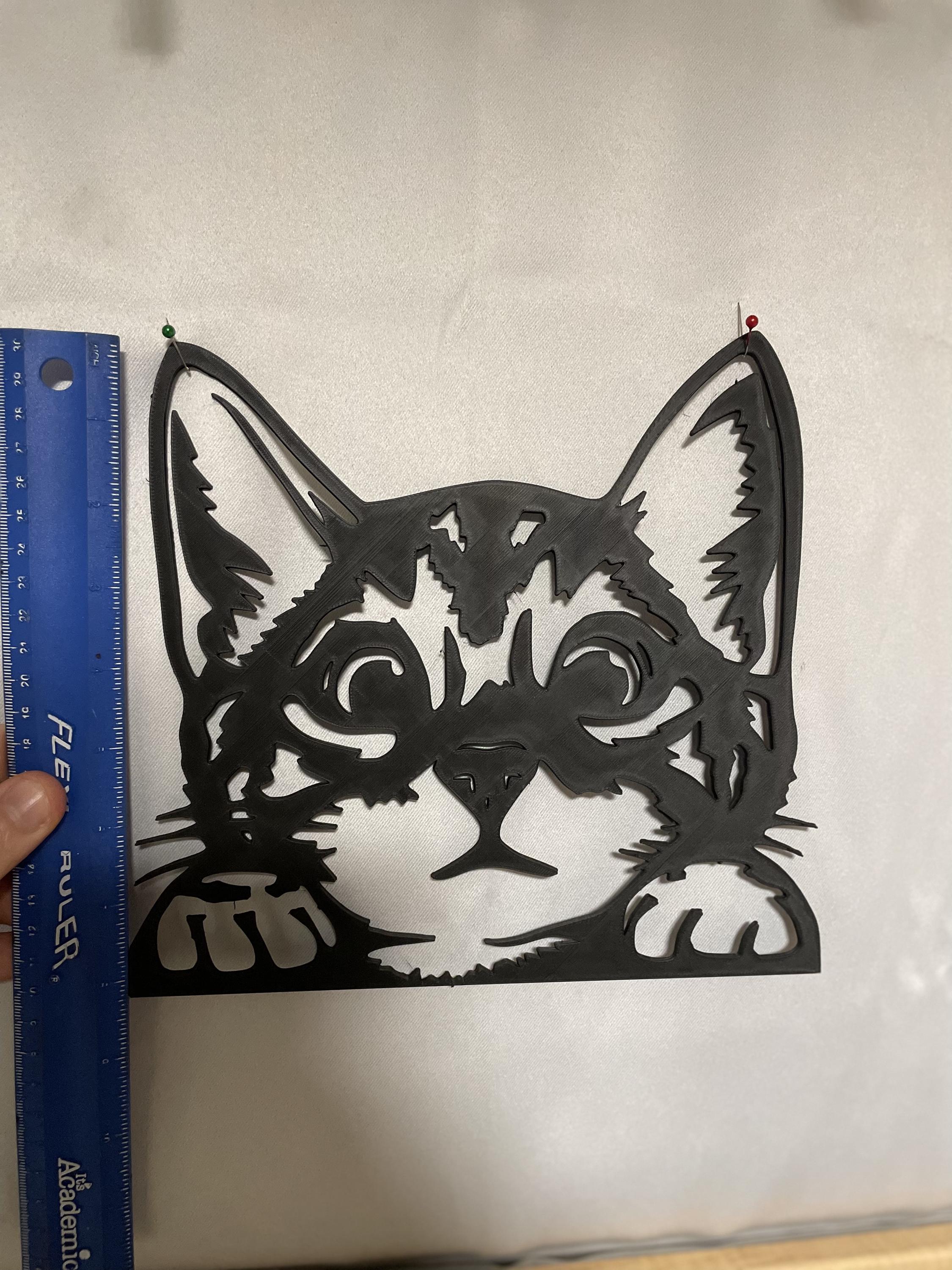 3D Printed Peeking Cat Wall Art – Cute Minimalist Home Décor for Cat ...