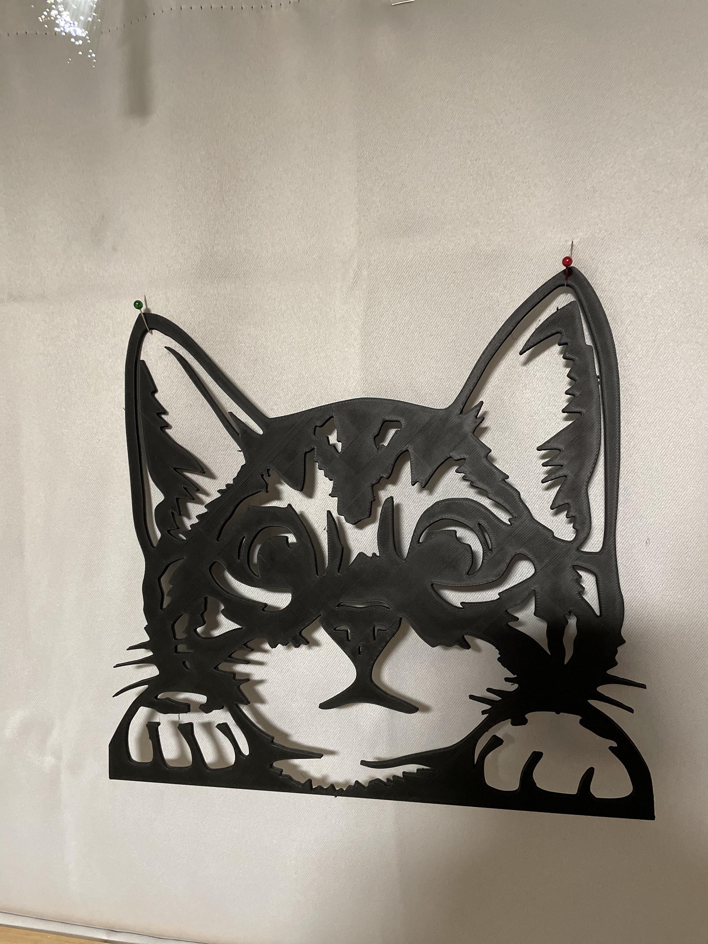 3D Printed Peeking Cat Wall Art – Cute Minimalist Home Décor for Cat ...