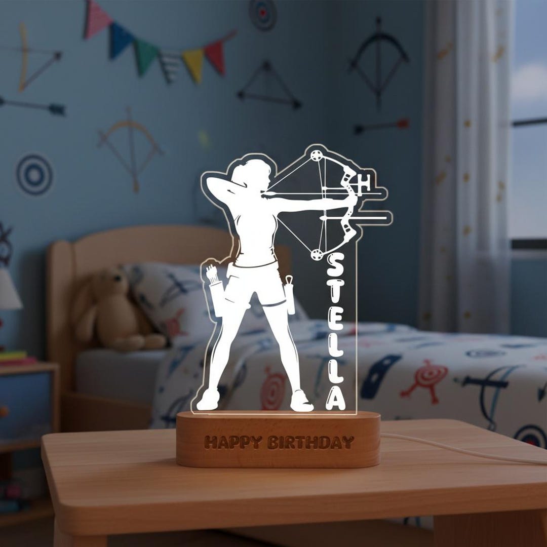 Custom Archery Night Light With Name, Personalized Archer Night Light ...