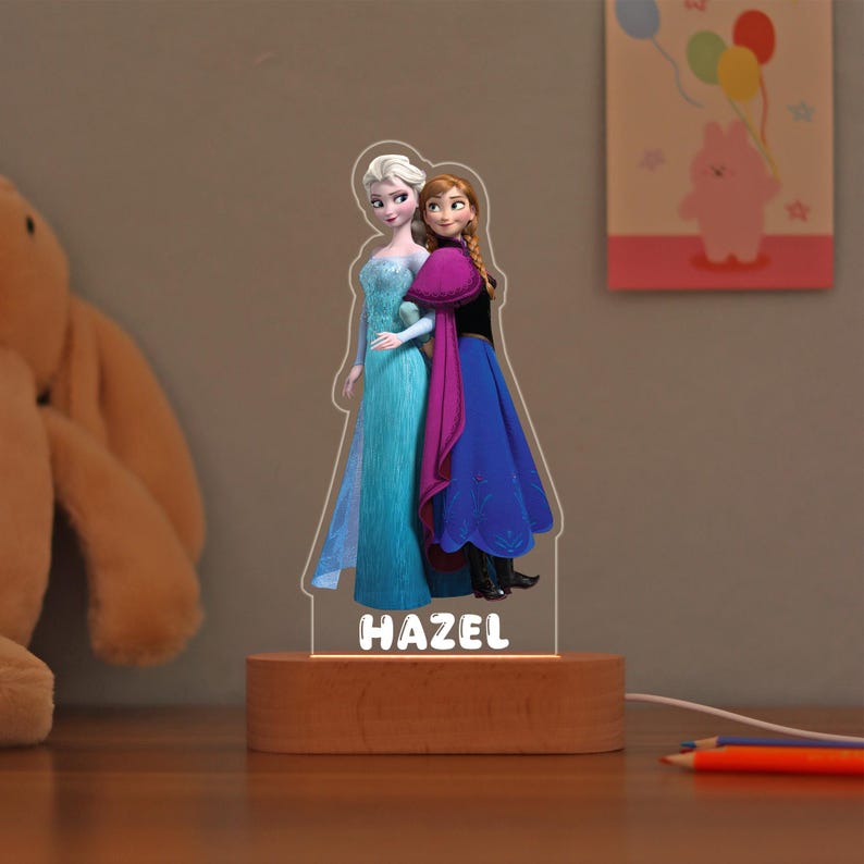 Custom Frozen Elsa Night Light With Name, Personalized Light for Girl ...
