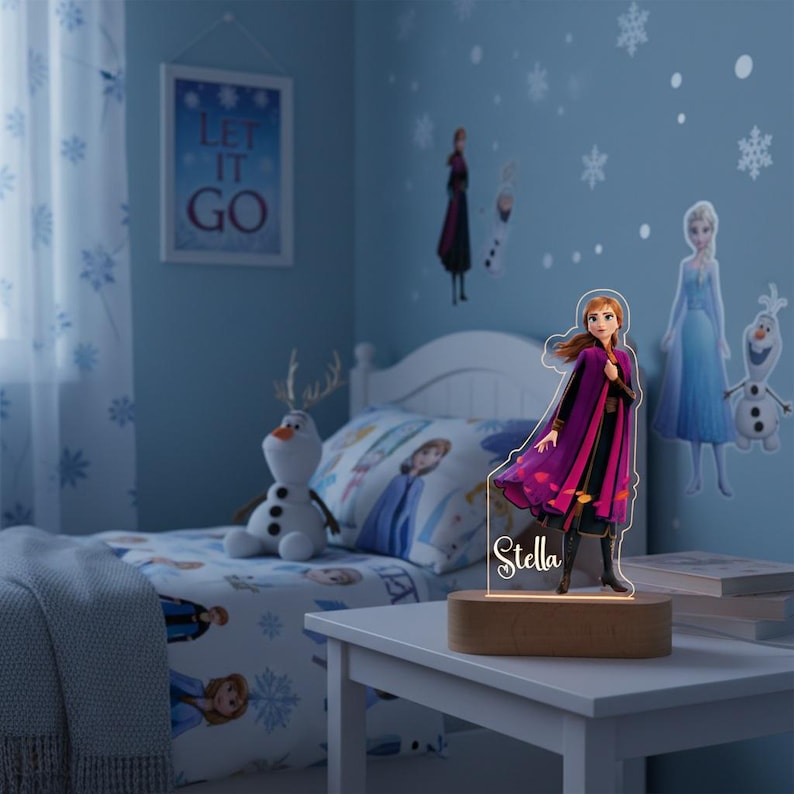 Custom Frozen Elsa Night Light With Name, Personalized Light for Girl ...