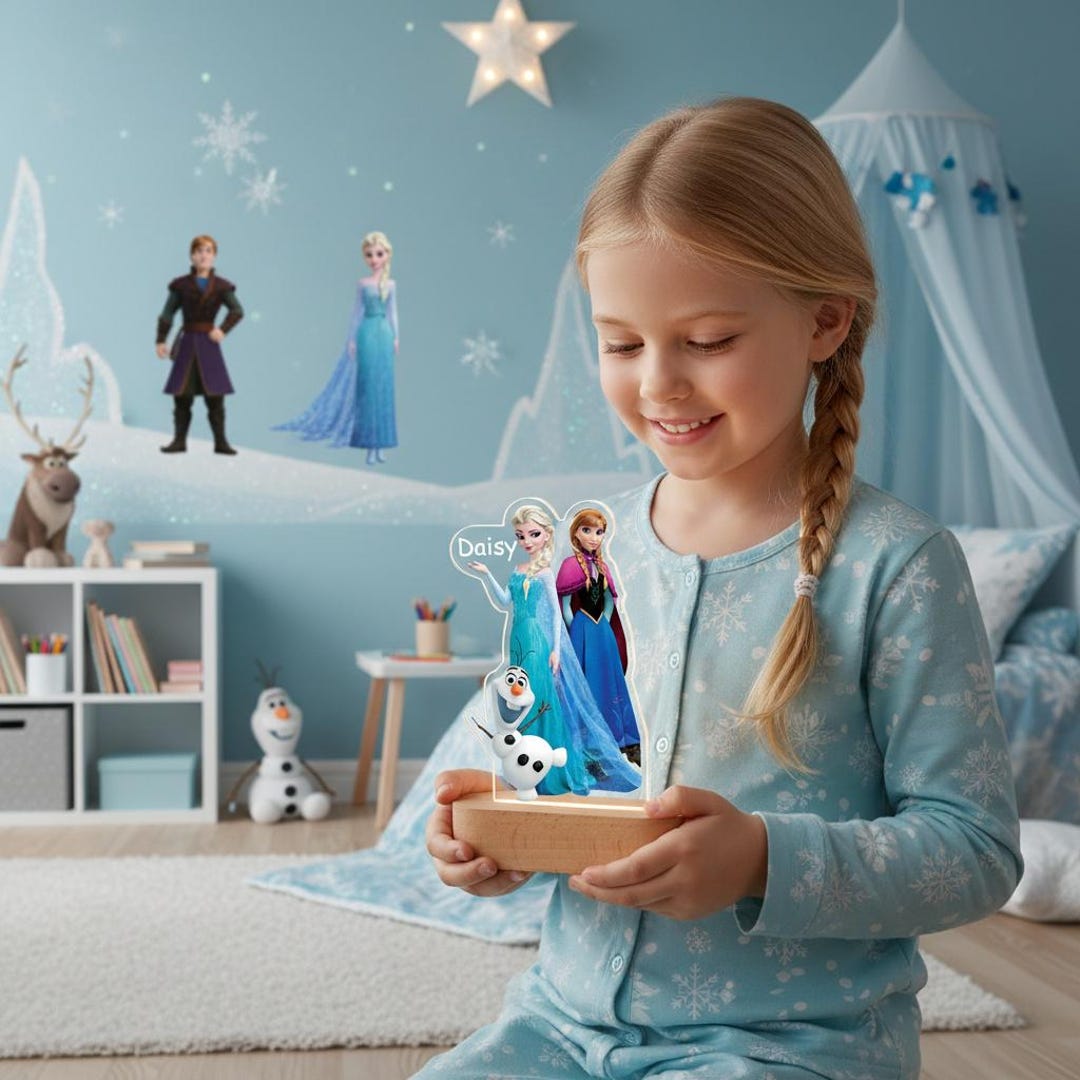 Custom Frozen Elsa Night Light With Name, Personalized Light for Girl ...