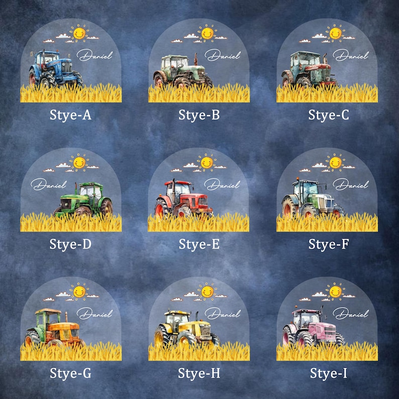 Personalized Tractor Night Light, Custom Name Night Light, Farming Boys ...