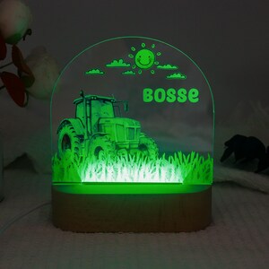 Personalized Tractor Night Light, Custom Name Night Light, Farming Boys ...