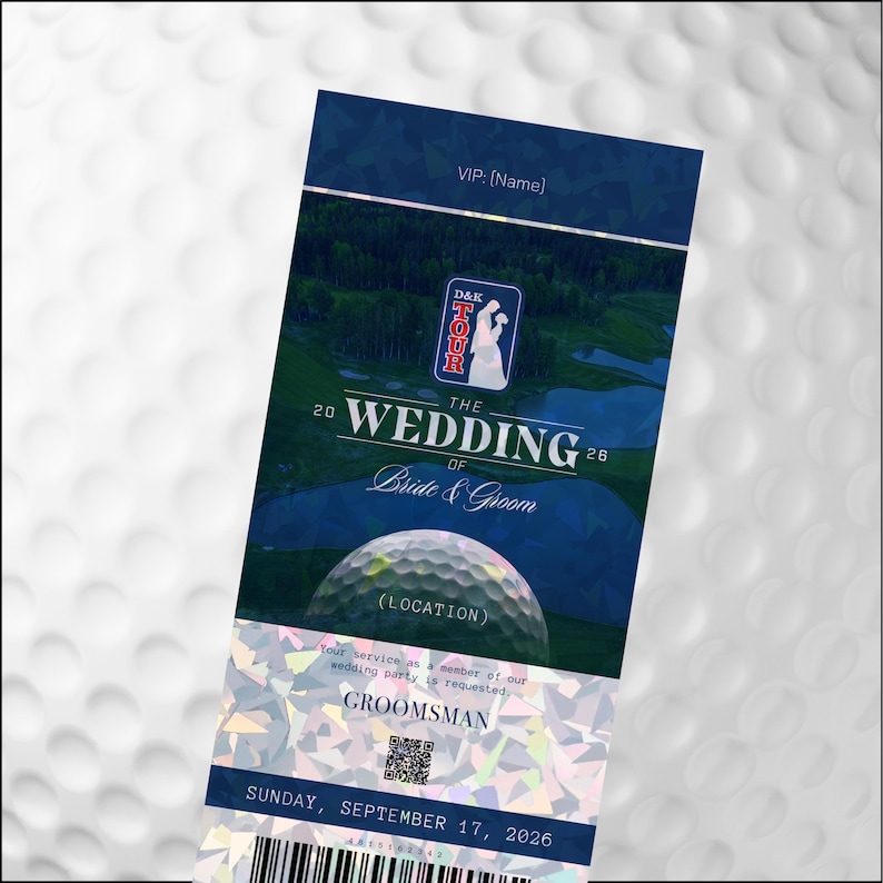 Groomsmen Proposal Golf Tour Tickets – Personalized Wedding Party Gift ...