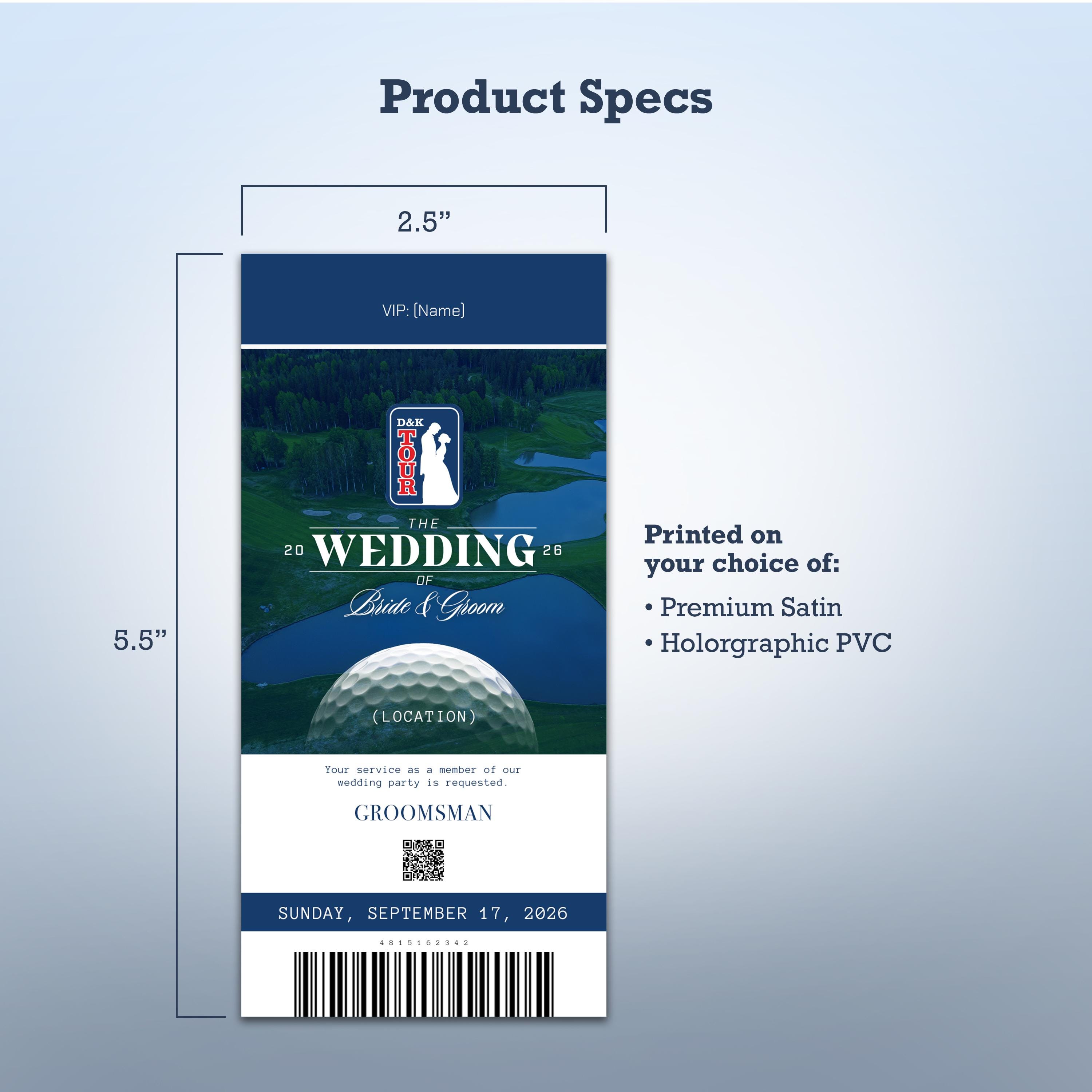 Groomsmen Proposal Golf Tour Tickets – Personalized Wedding Party Gift ...