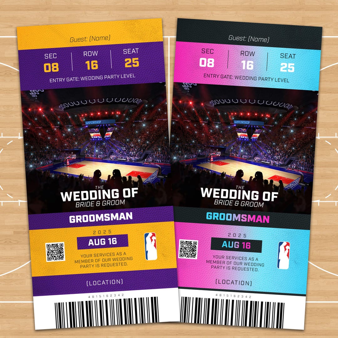 Custom Groomsman Proposal Basketball Ticket - NBA Inspired - Etsy