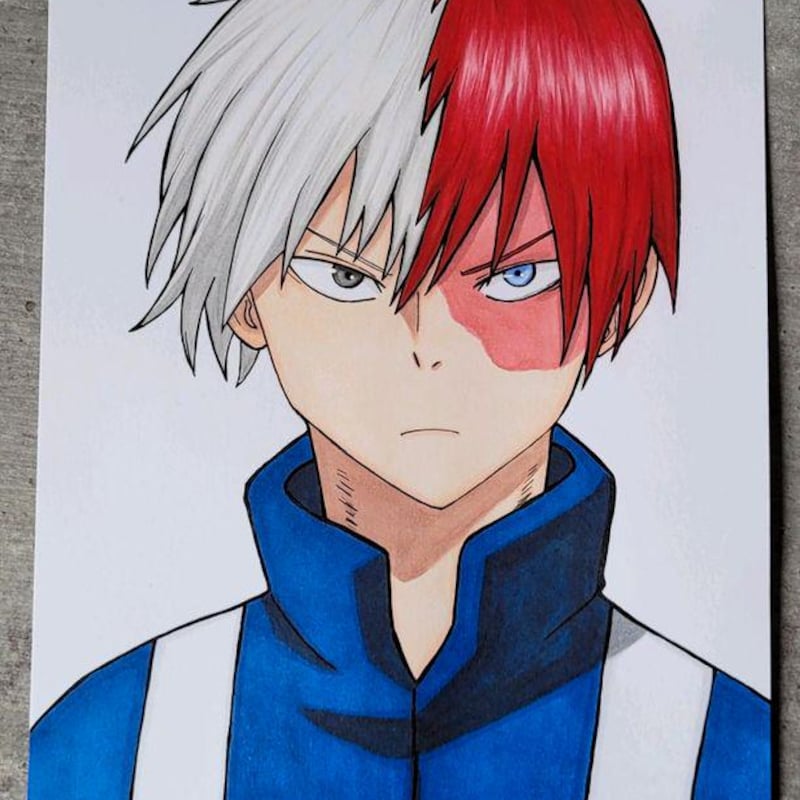 Todoroki Drawing - Etsy
