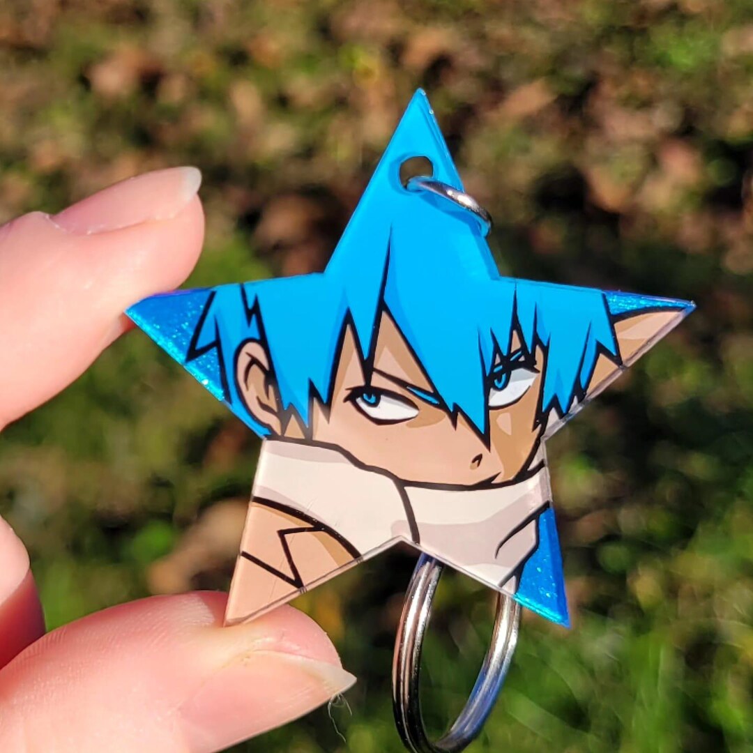 Soul Eater Black Star Keychain Glass Painting Glass Painting Anime ...
