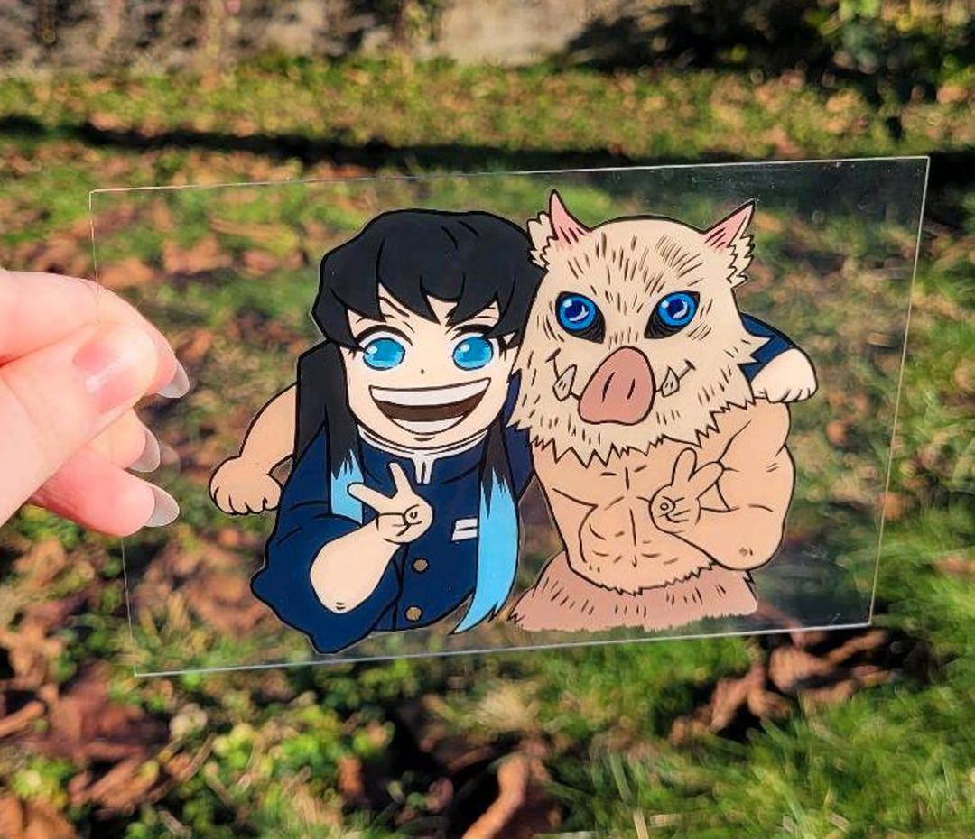 Demon Slayer Kimetsu No Yaiba Inosuke Muichiro Glass Painting Glass ...