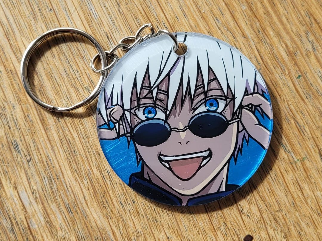 Jujutsu Kaisen Gojo Keychain Glass Painting Glass Painting Anime Manga ...