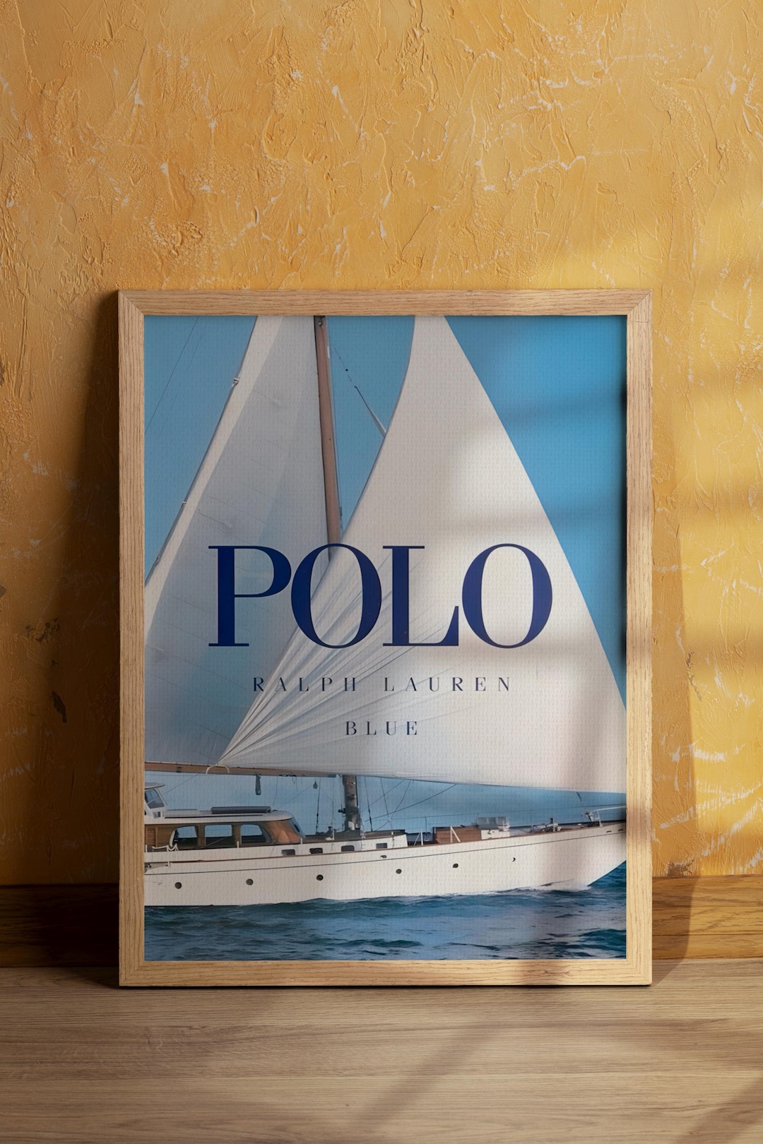 Elegant Polo Ralph Lauren Poster, Featuring Luxury Yacht on the Ocean ...