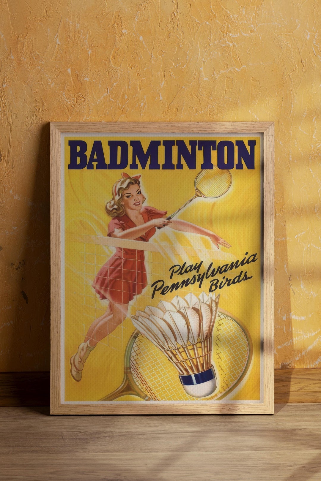 Vintage Badminton Poster, Retro Sports Art, Pennsylvania Birds ...