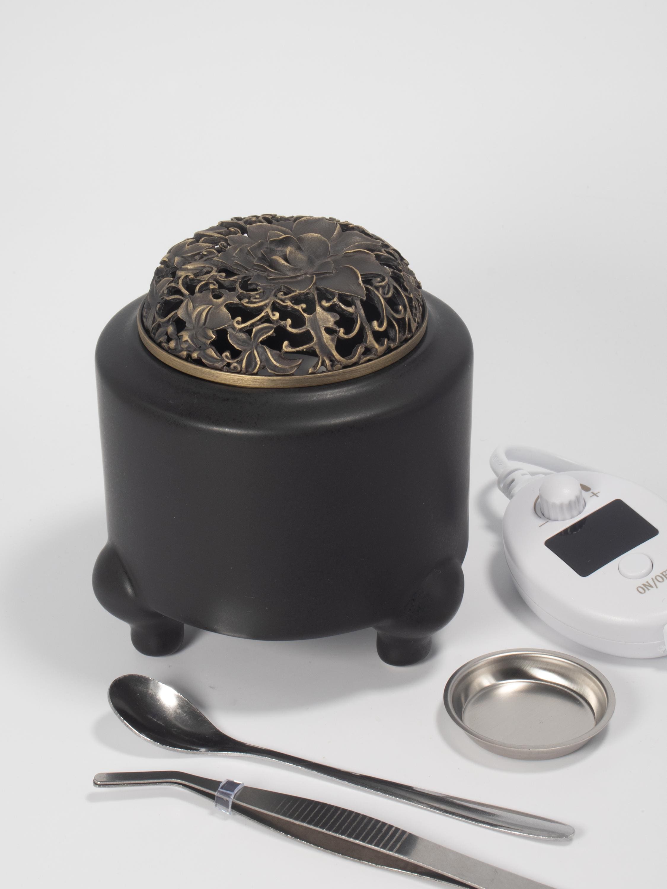 Electric Incense Frosted Ceramic Burner With Timer and Adjustable ...