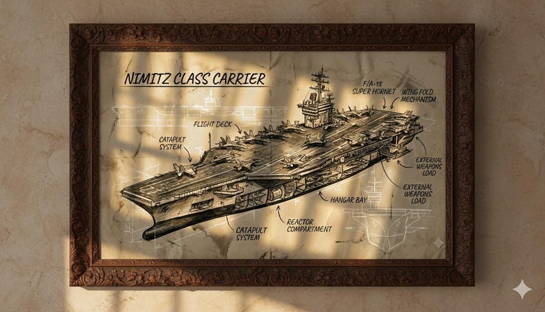Nimitz Class Aircraft Carrier – Blueprint / Technical Sketch - Etsy
