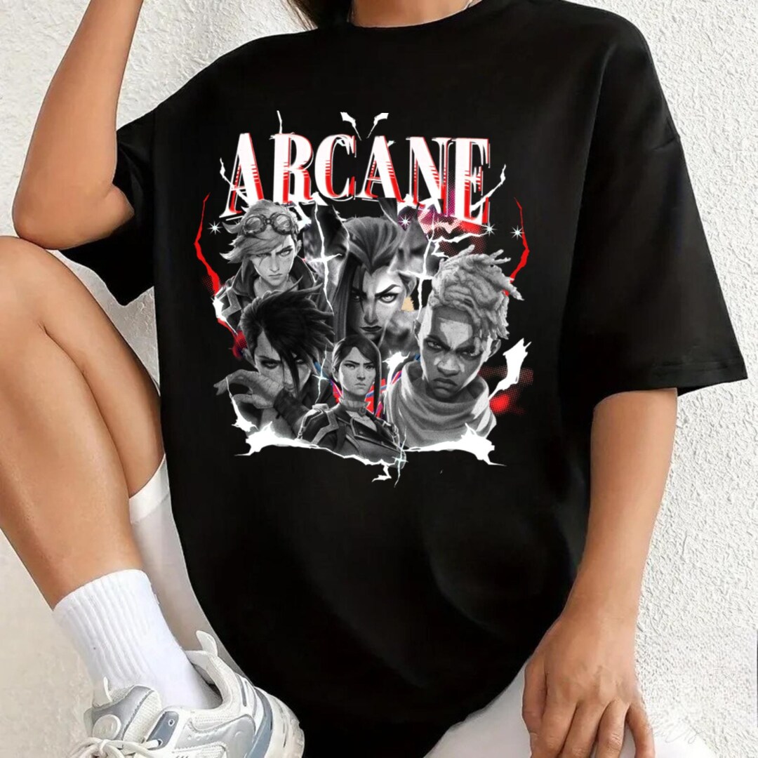 Vintage Arcane T-shirt, Champion Group Artwork T-shirt, Stylish Gaming ...