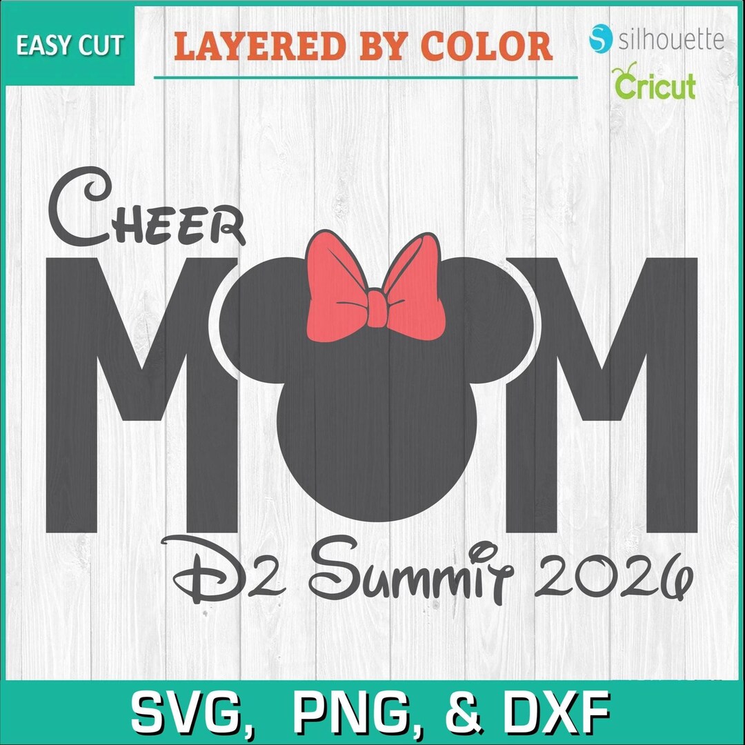 Cheer Mom D2 Summit 2026 Minnie Bow Cut File – SVG | PNG | DXF ...