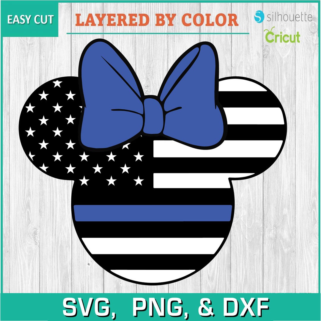 Minnie, Minnie Head, Minnie Police Blue - Silhouettes Digital Download ...