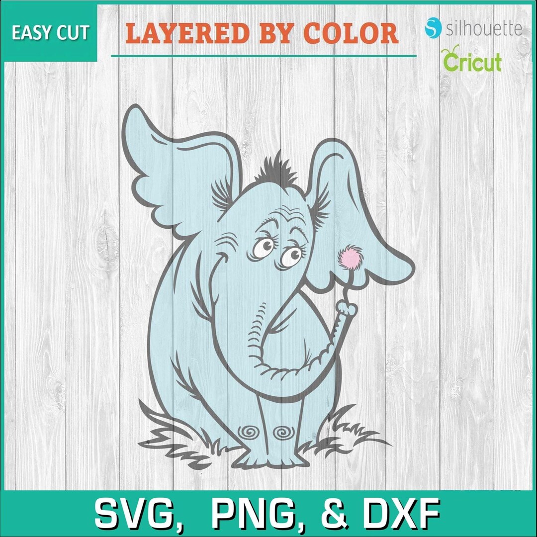 Dr Seuss, Cat in the Hat, Horton, Blue Elephant - Silhouettes Digital ...