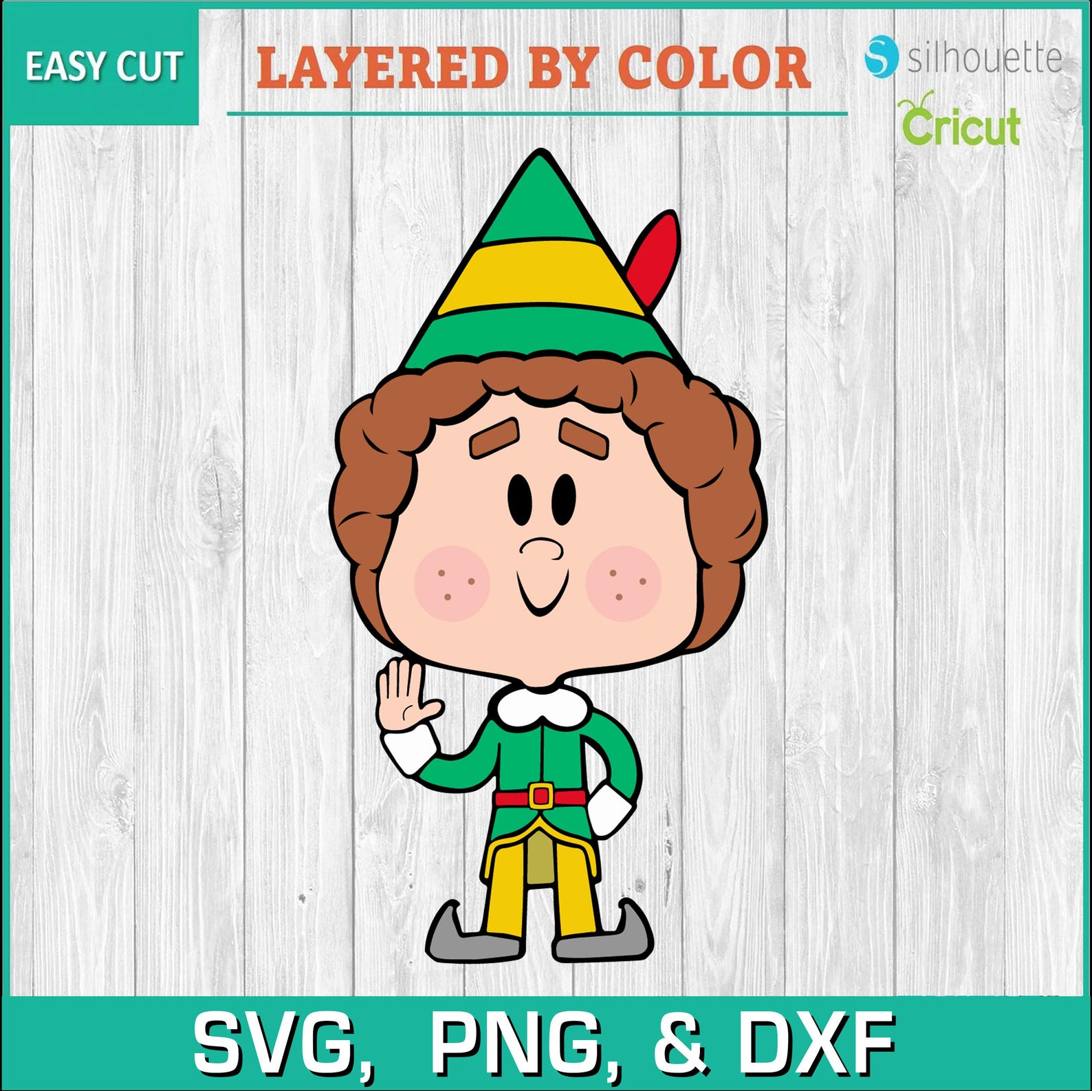 Elf, Buddy the Elf - Silhouette Digital Download, SVG, PNG, DXF, Cricut ...