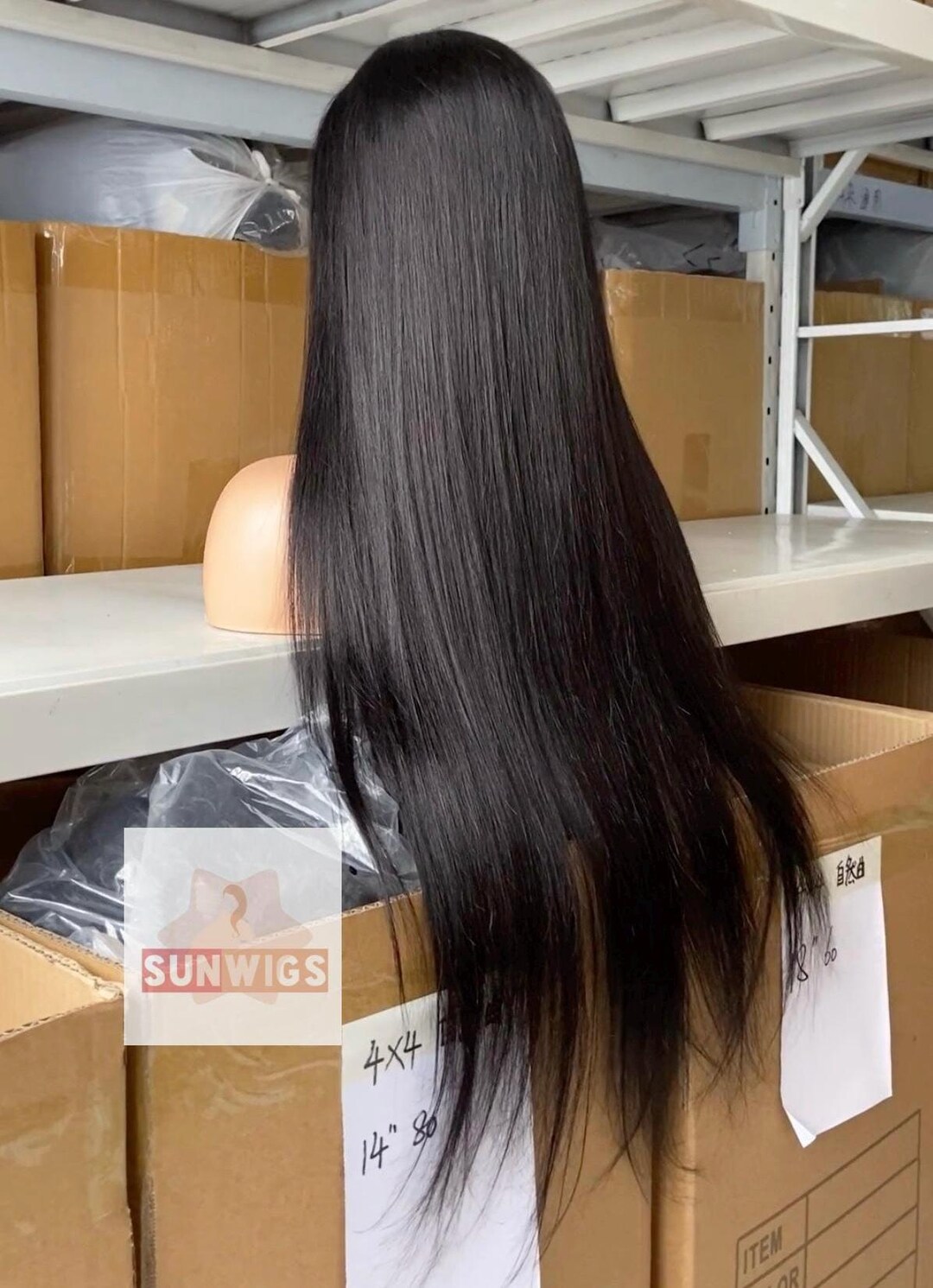 Natural Black Silk Straight Lace Front Human Hair Wigs Brazilian Remy ...